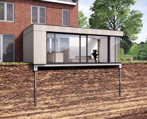 Schroefpalen, ideaal als fundering - Bel Van Aken Schroeffundering