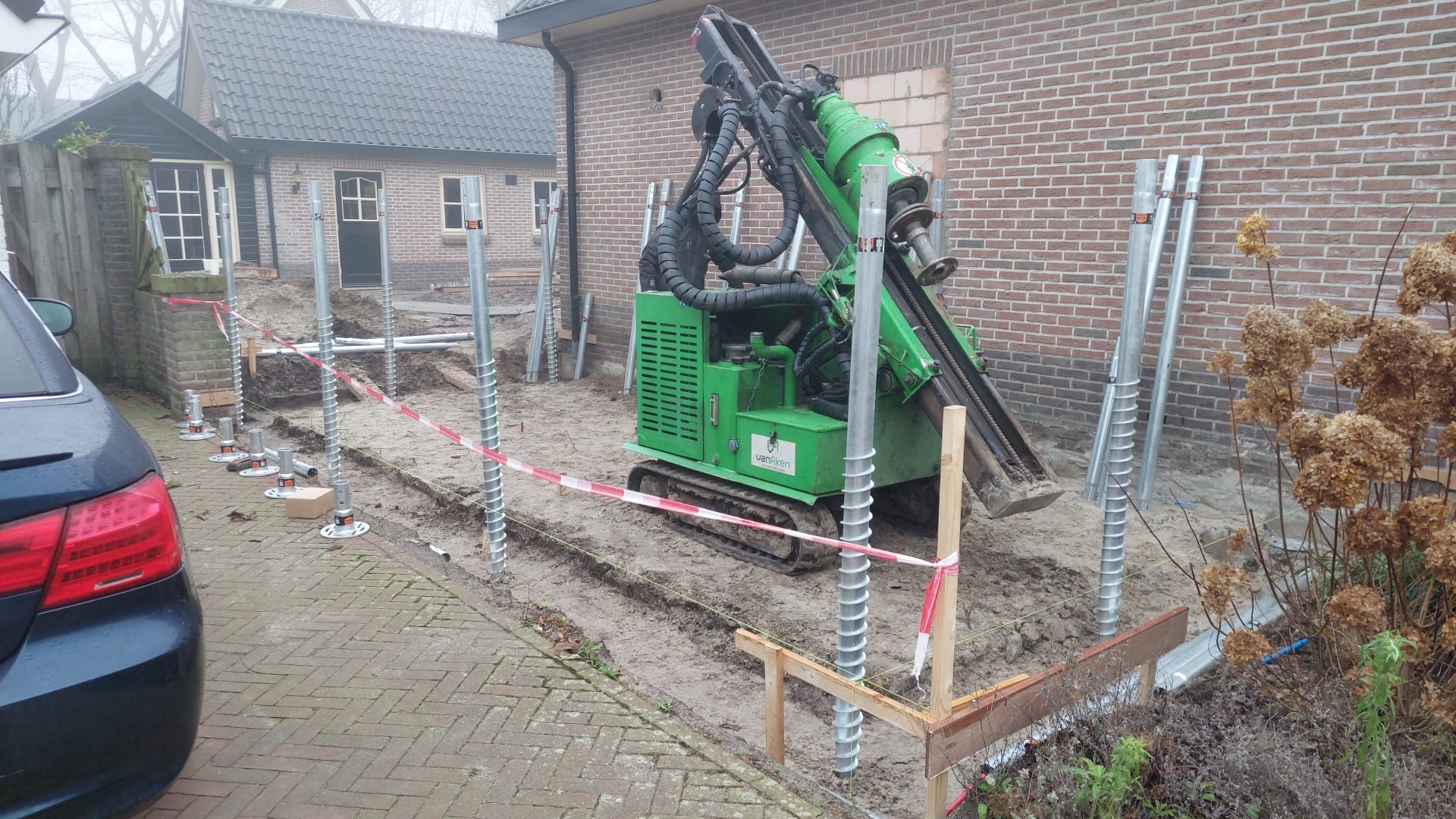Fundering aanbouw Barneveld - Van Aken Schroeffunderingen